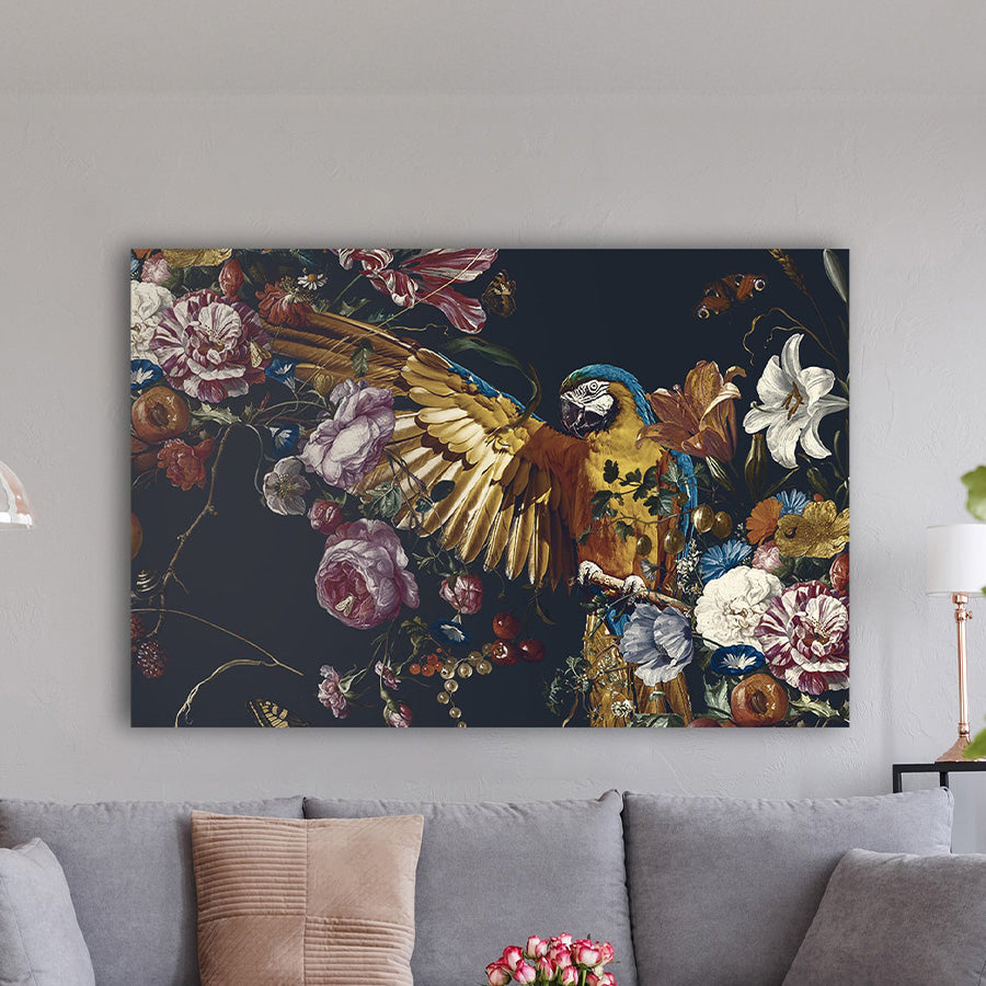 Floral Parrot LS - PosterJunkie